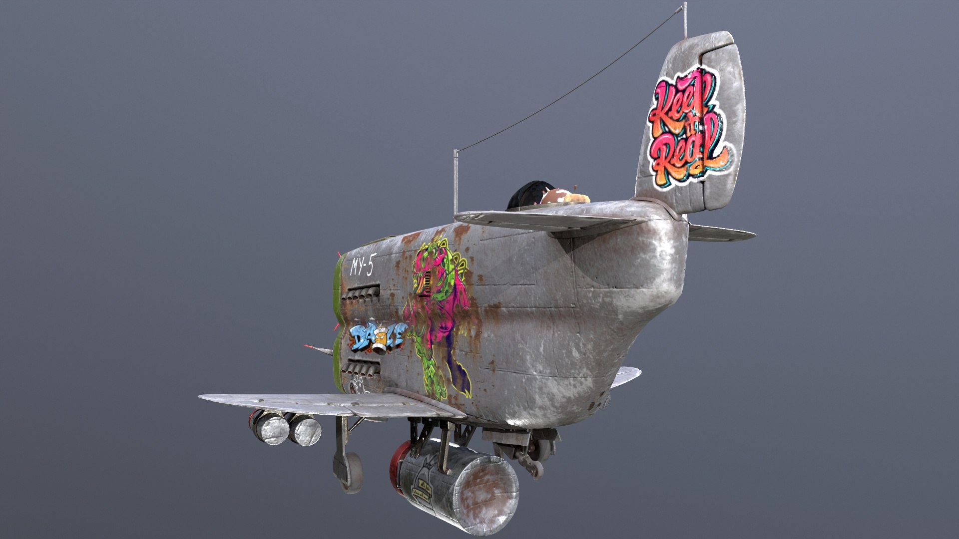 3D Stylized Realistic Gray Airplane - TurboSquid 2110123