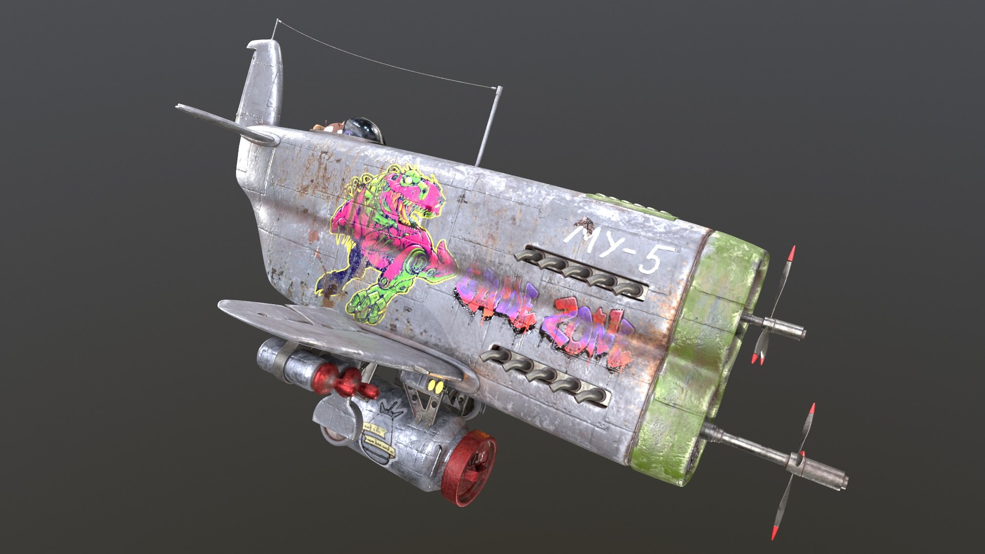 3D Stylized Realistic Gray Airplane - TurboSquid 2110123