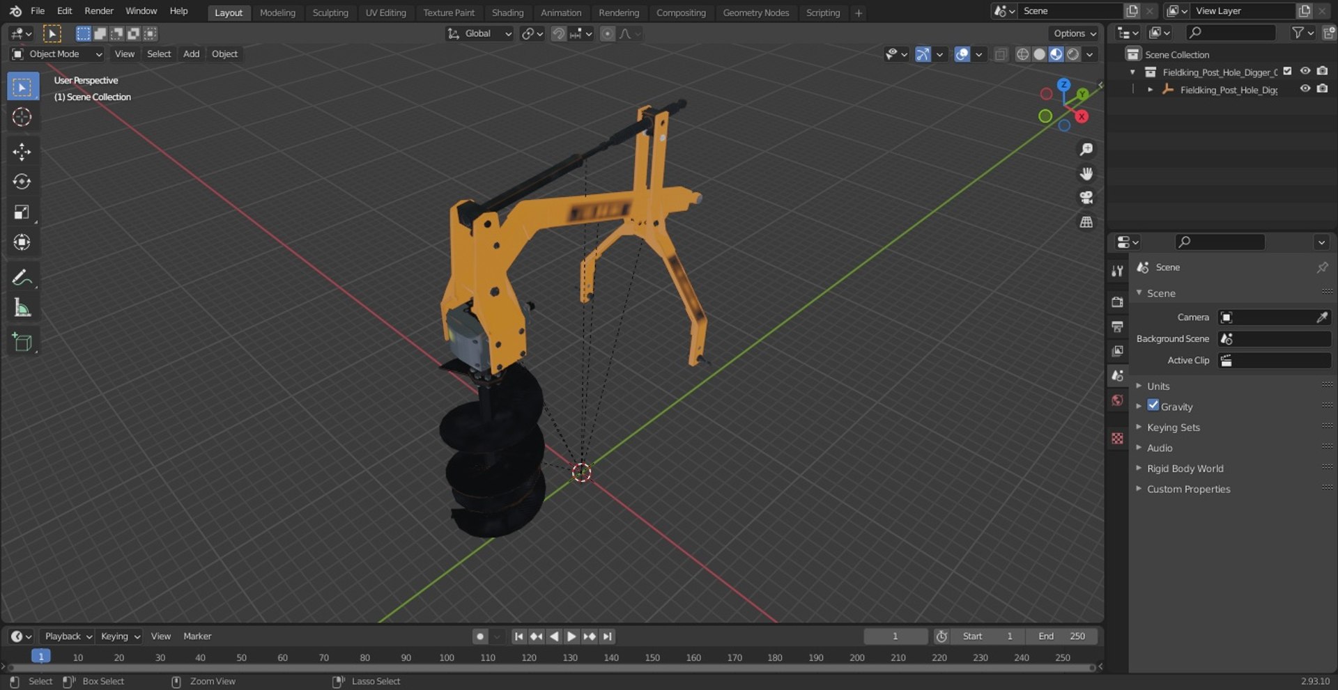 3D Fieldking Post Hole Digger - TurboSquid 1964186