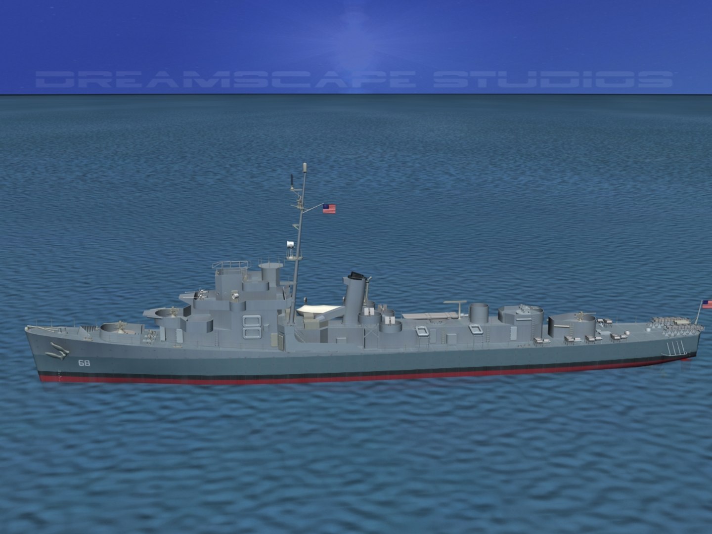3d guns buckley class destroyer model