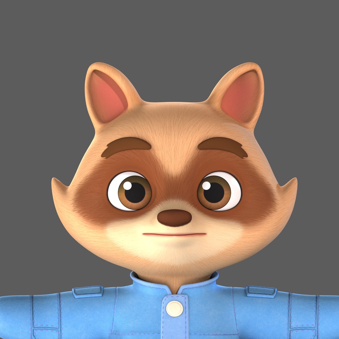 Cartoon raccoon model - TurboSquid 2173217