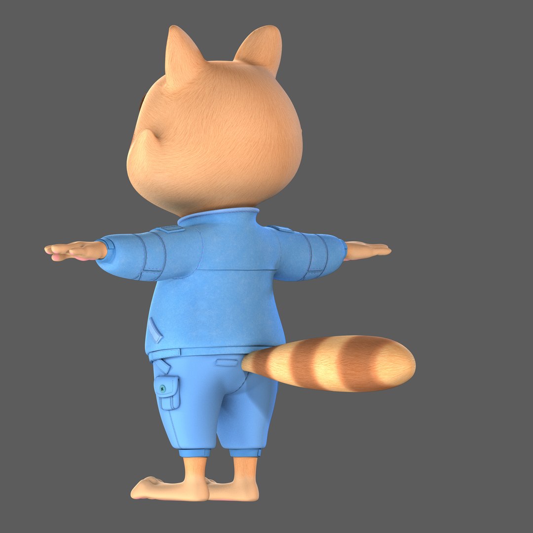 Cartoon raccoon model - TurboSquid 2173217