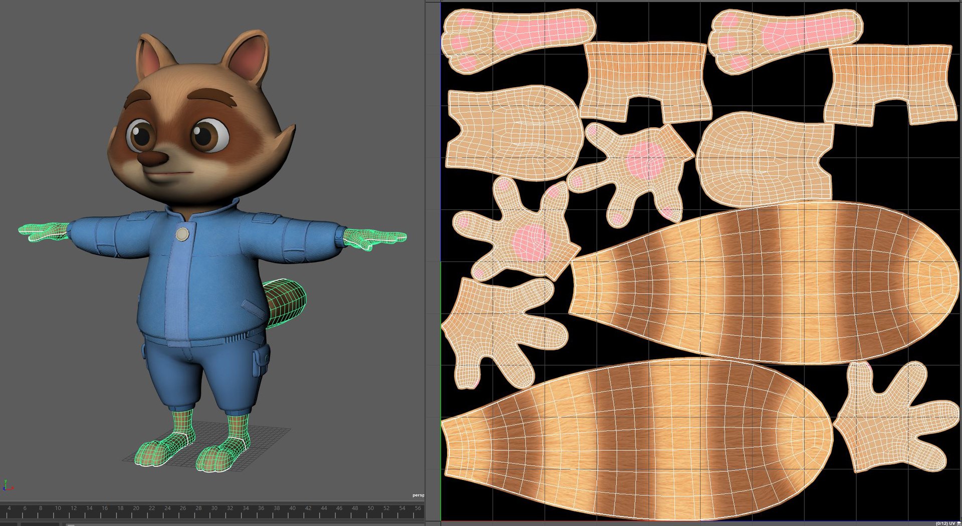 Cartoon raccoon model - TurboSquid 2173217
