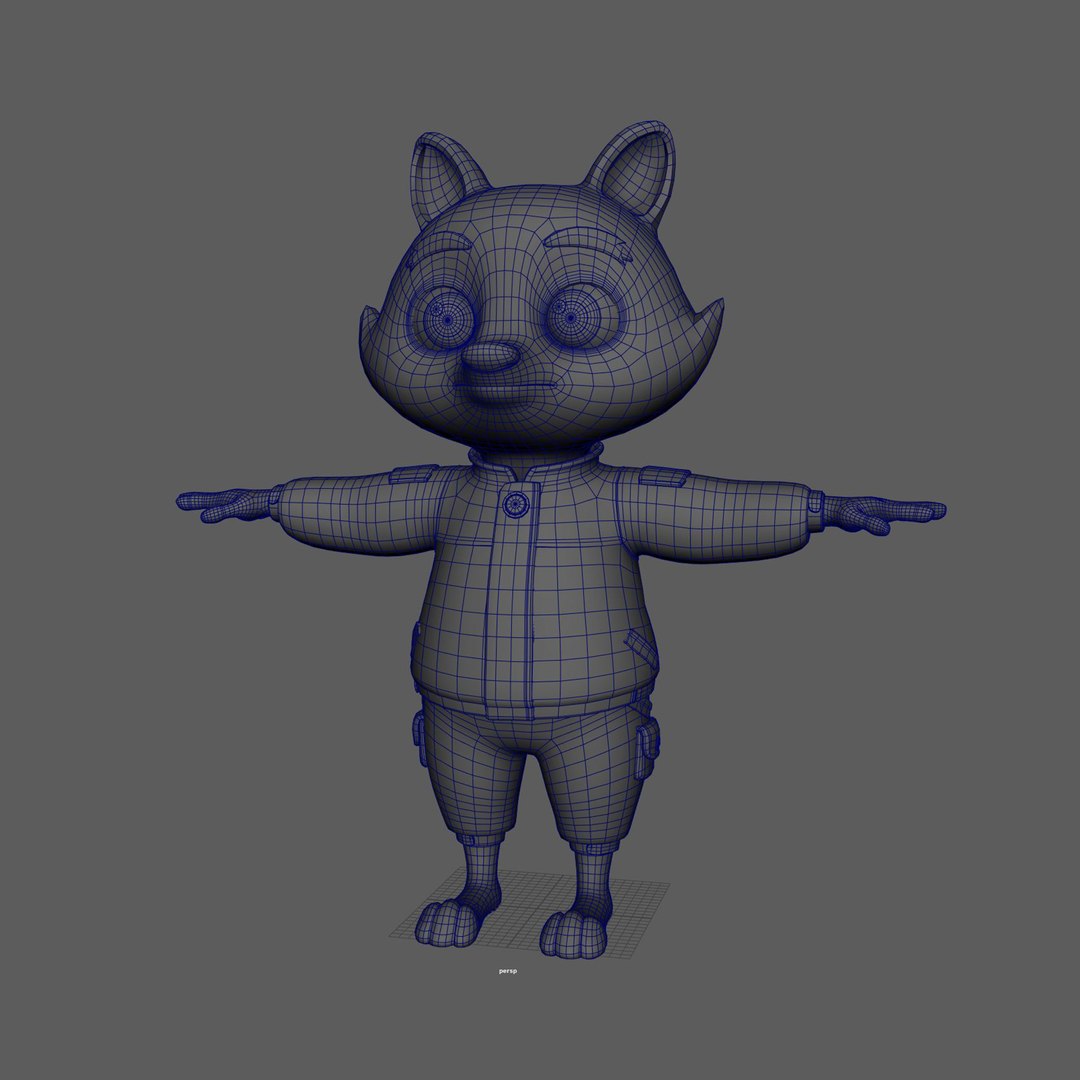 Cartoon raccoon model - TurboSquid 2173217