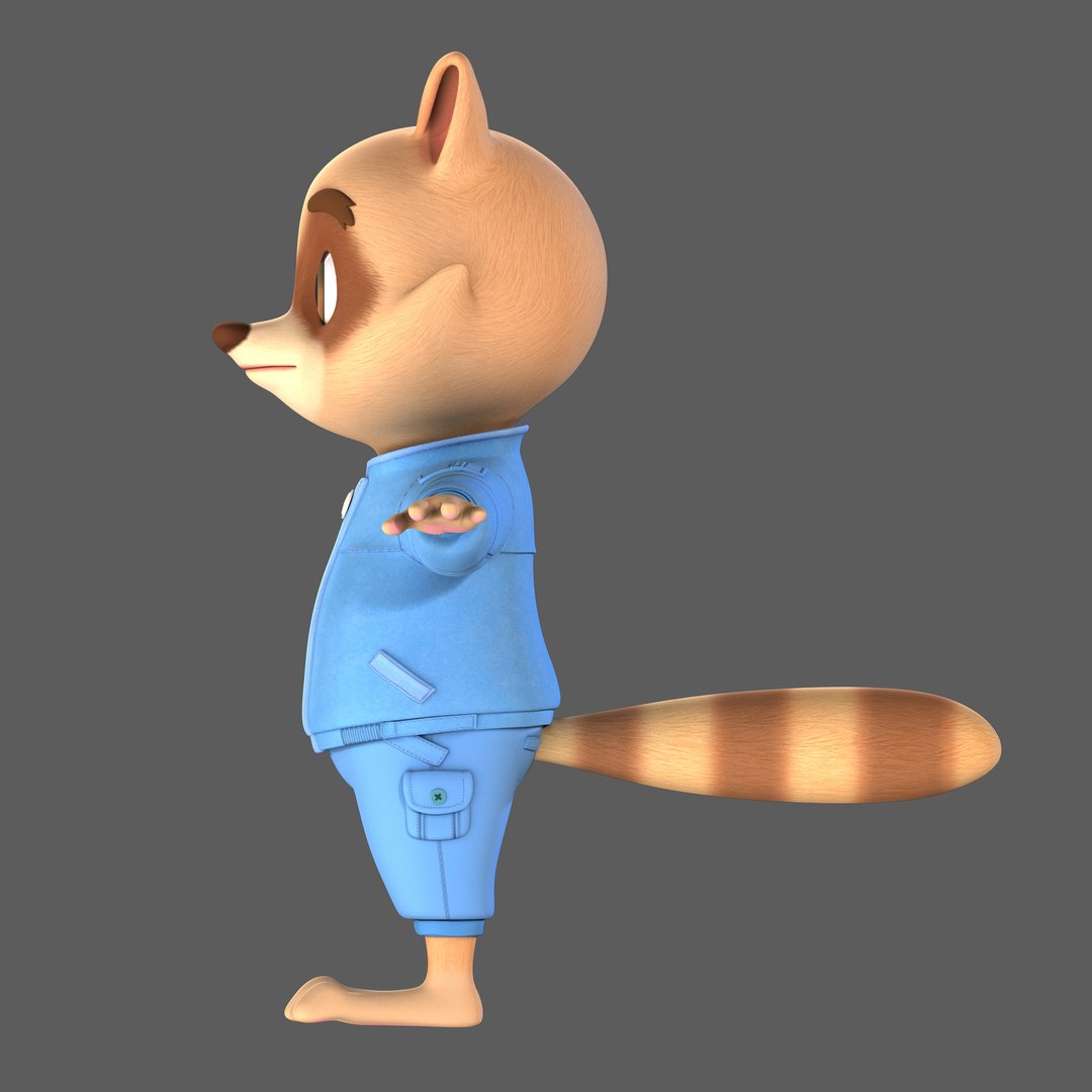 Cartoon raccoon model - TurboSquid 2173217