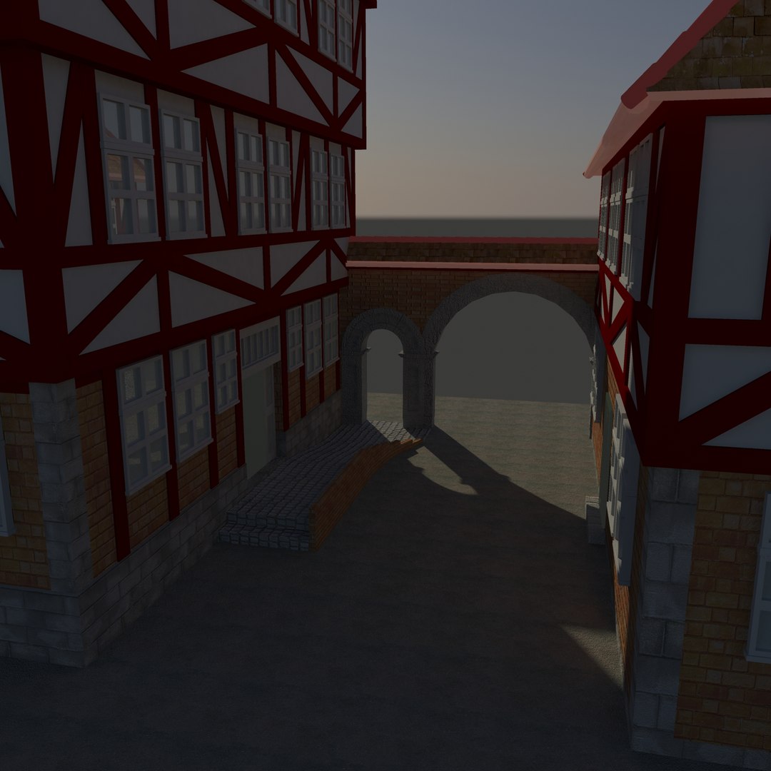 german half-timbered house 3d model