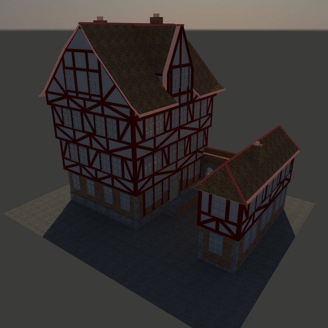 German Half-timbered House 3d Model