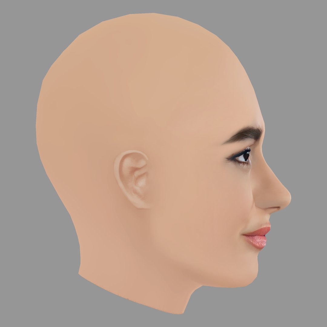 3D Alicia Sanz Head - No Hair - Low Poly Head For Game - TurboSquid 2351525