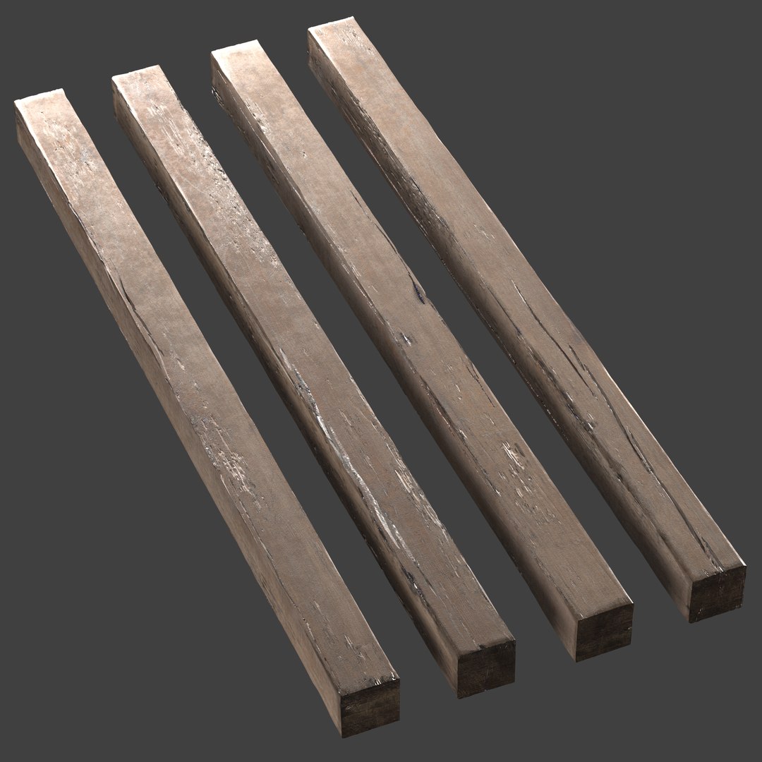 3D Model Old Oak Wood Beams - TurboSquid 1831702