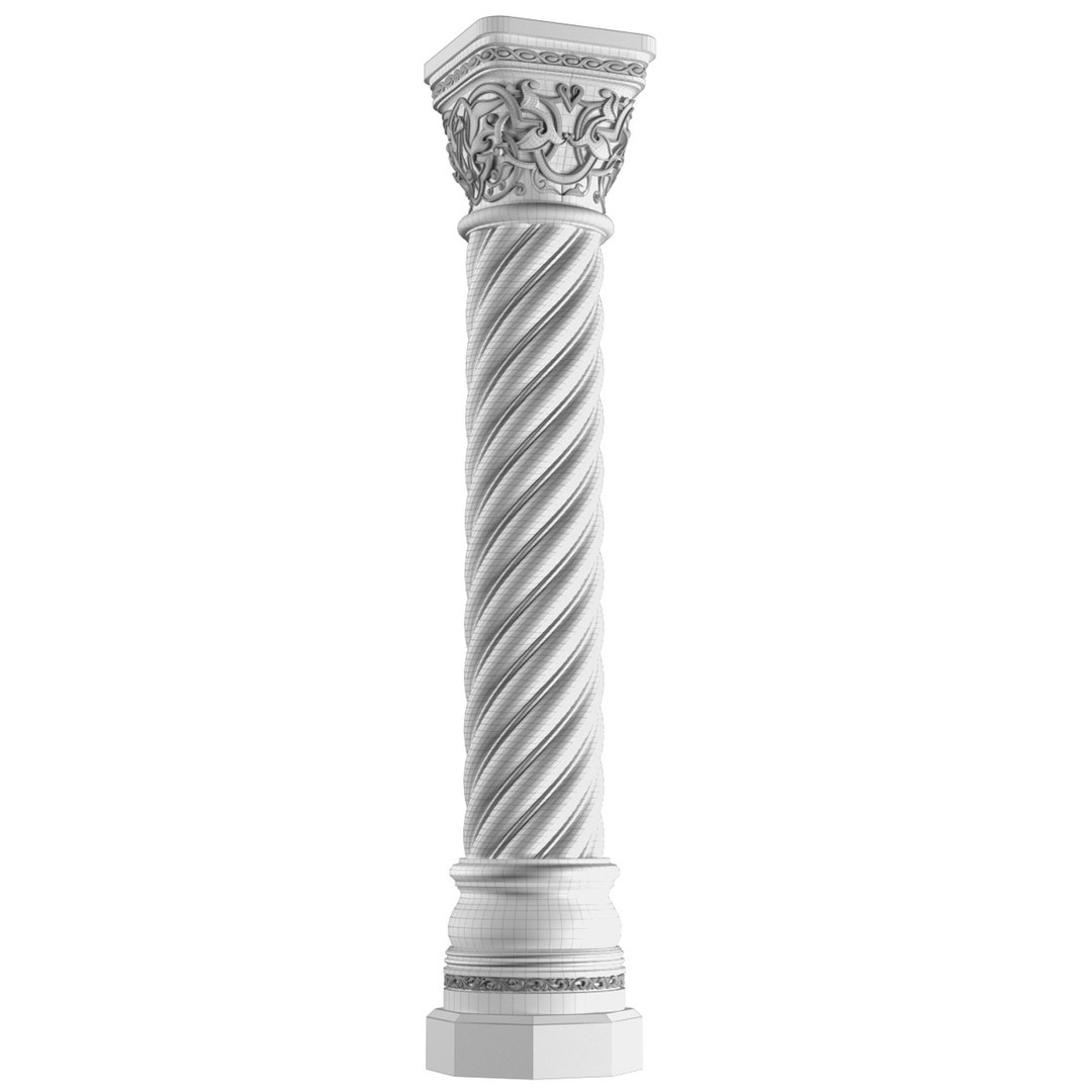 Spiral east column Spiral Arabic East Morocco Column 3D model 3D model ...