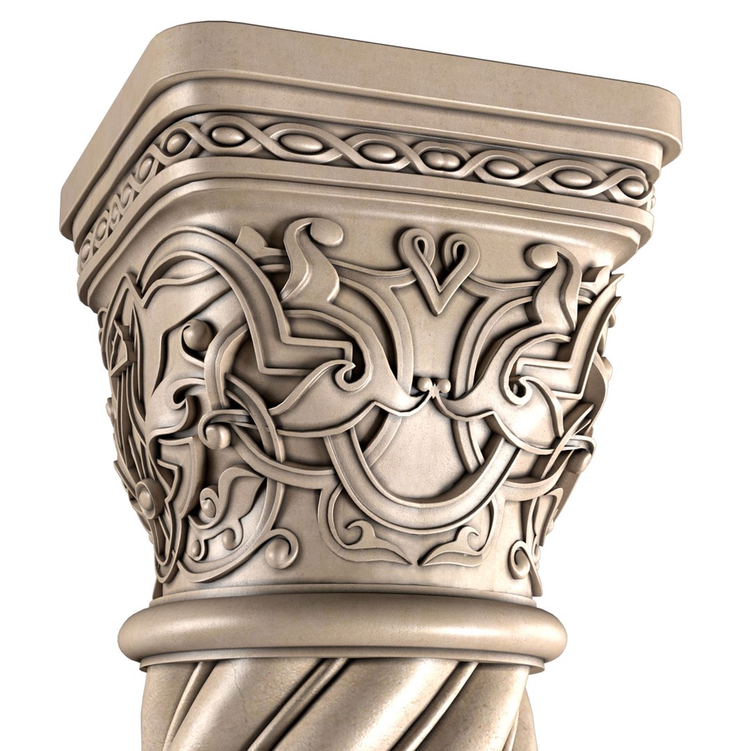 Spiral east column Spiral Arabic East Morocco Column 3D model 3D model ...