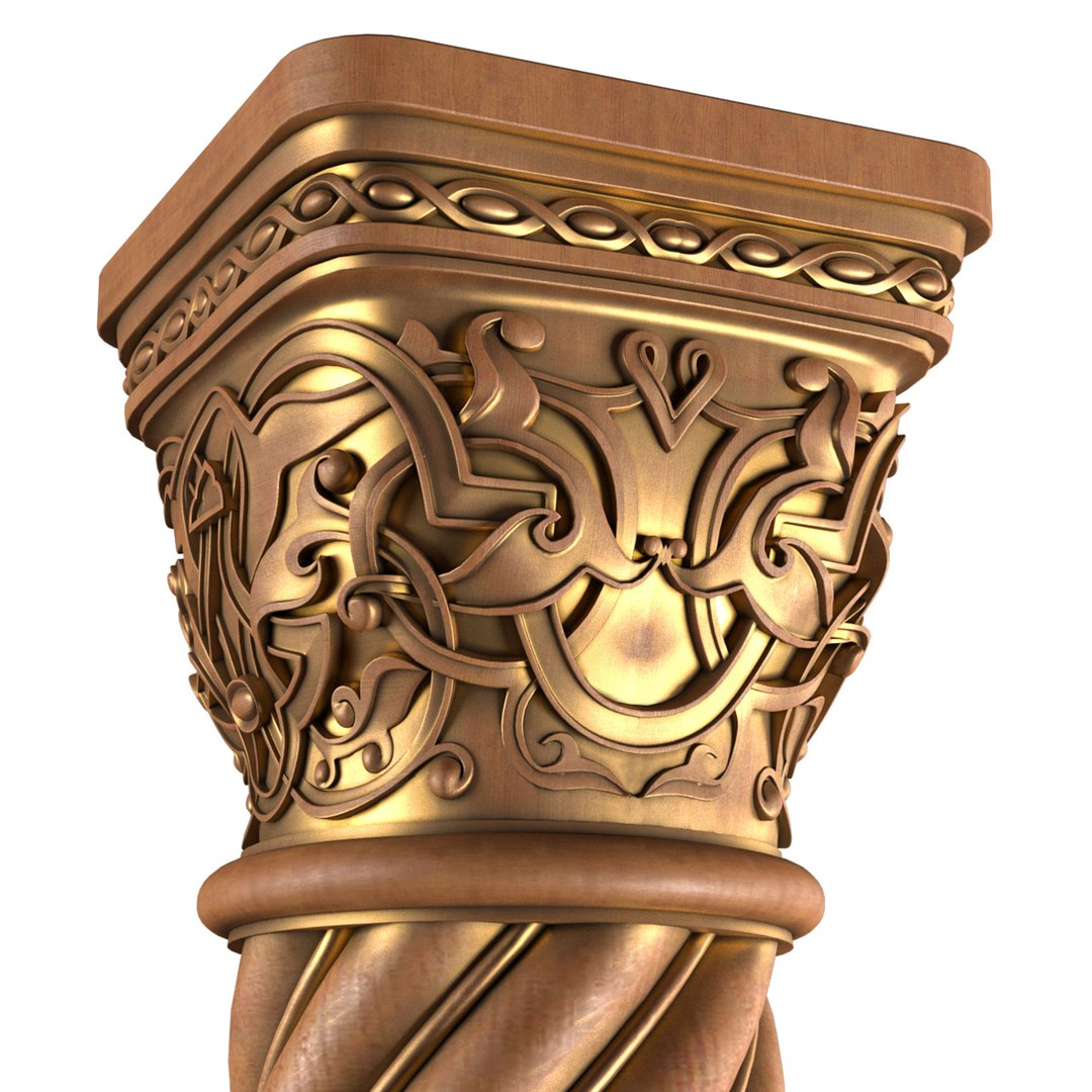 Spiral east column Spiral Arabic East Morocco Column 3D model 3D model ...