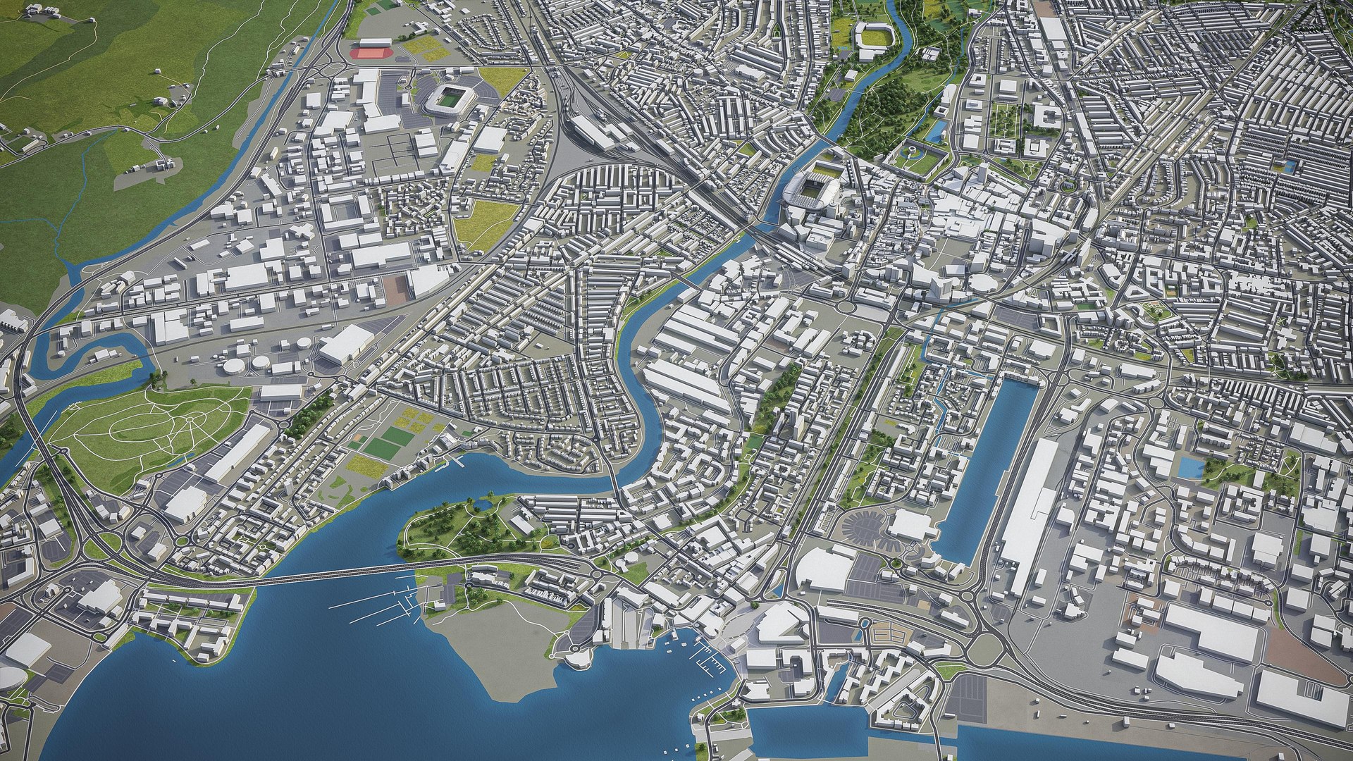Cardiff - Newport Surrounding 3D Model - TurboSquid 1499033