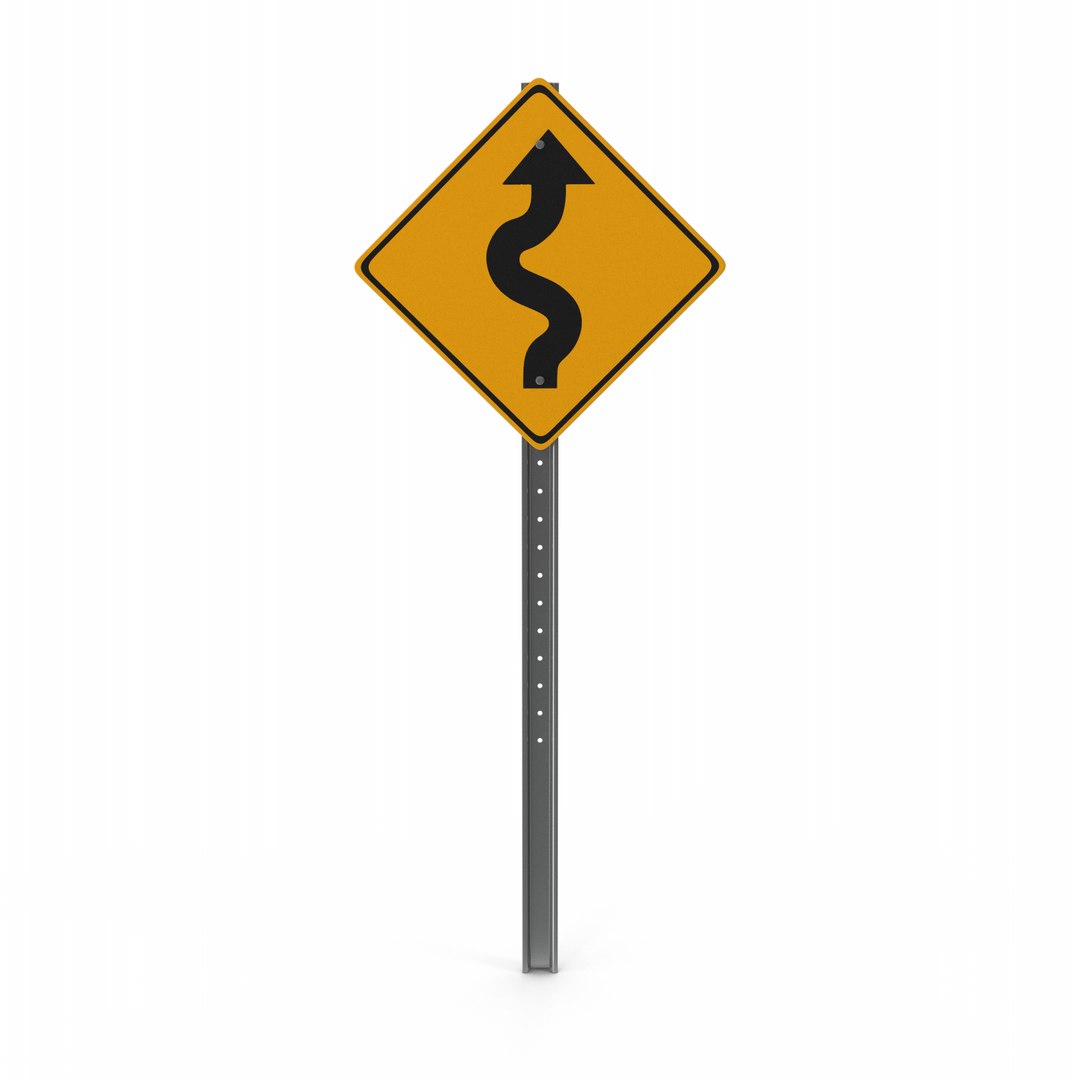 Curvy Road Sign 3D Model - TurboSquid 2005952