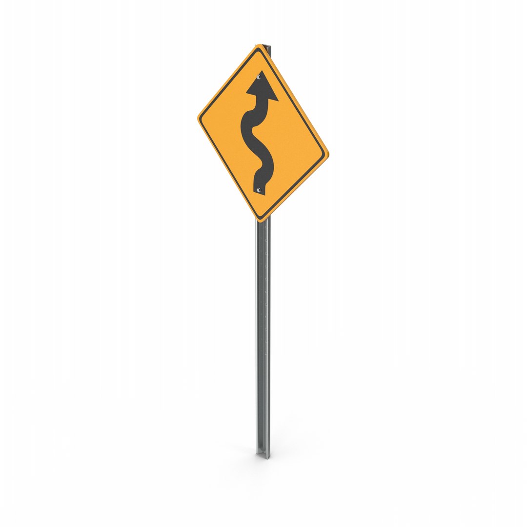 Curvy Road Sign 3D Model - TurboSquid 2005952