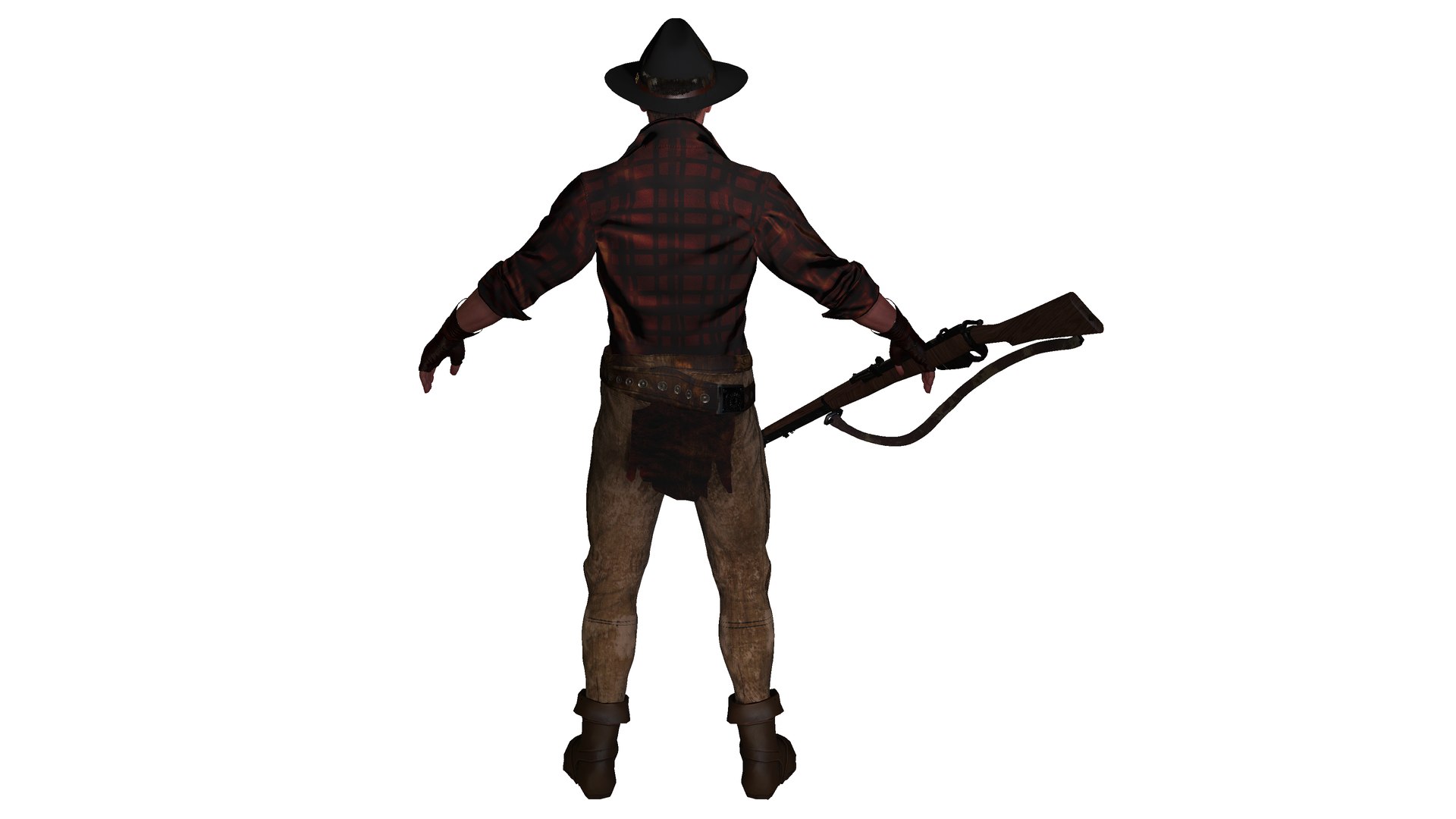 3D AAA 3D REALISTIC COWBOY CHARACTER 01 - GAME READY RIGGED Model ...