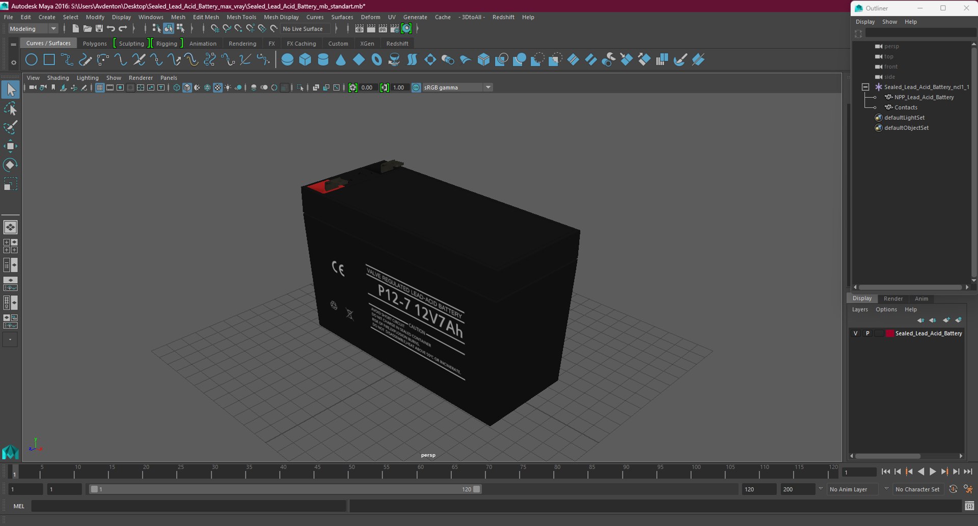 Sealed Lead Acid Battery 3D Model - TurboSquid 2238332