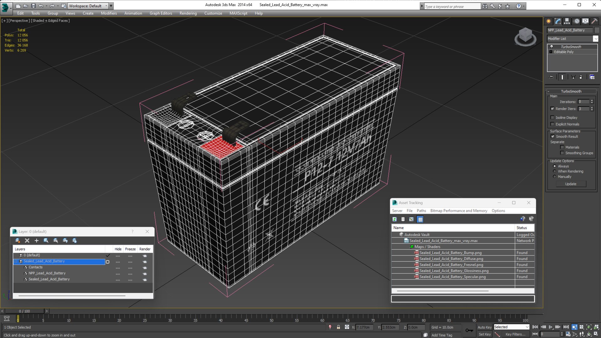 Sealed Lead Acid Battery 3D Model - TurboSquid 2238332