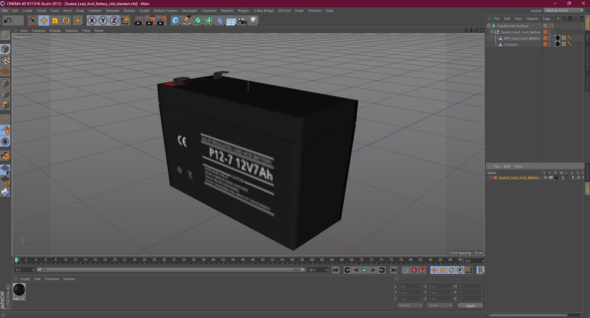 Sealed Lead Acid Battery 3D Model - TurboSquid 2238332