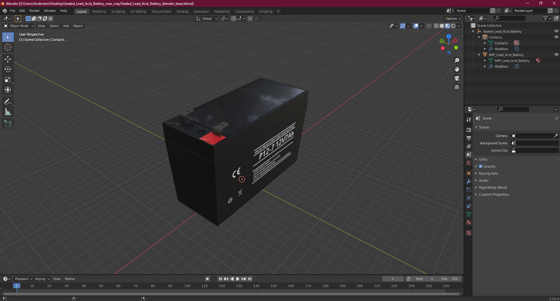 Sealed Lead Acid Battery 3D Model - TurboSquid 2238332