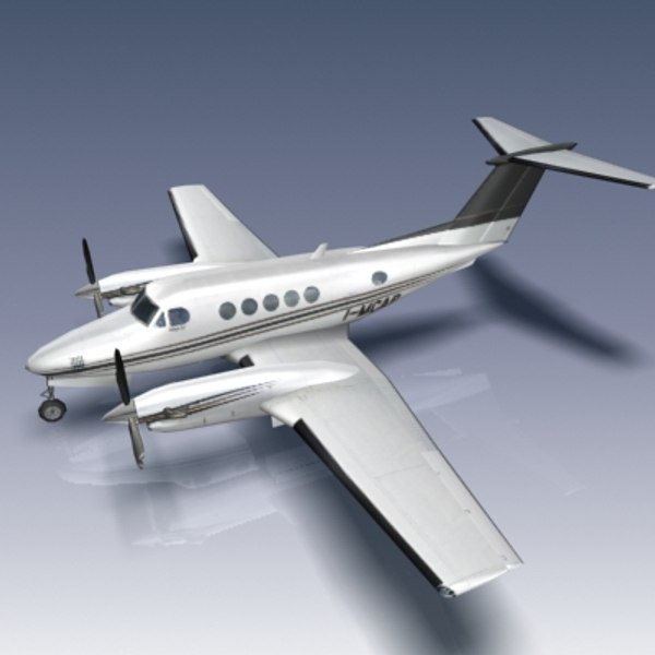 king air b200 aircraft 3d model