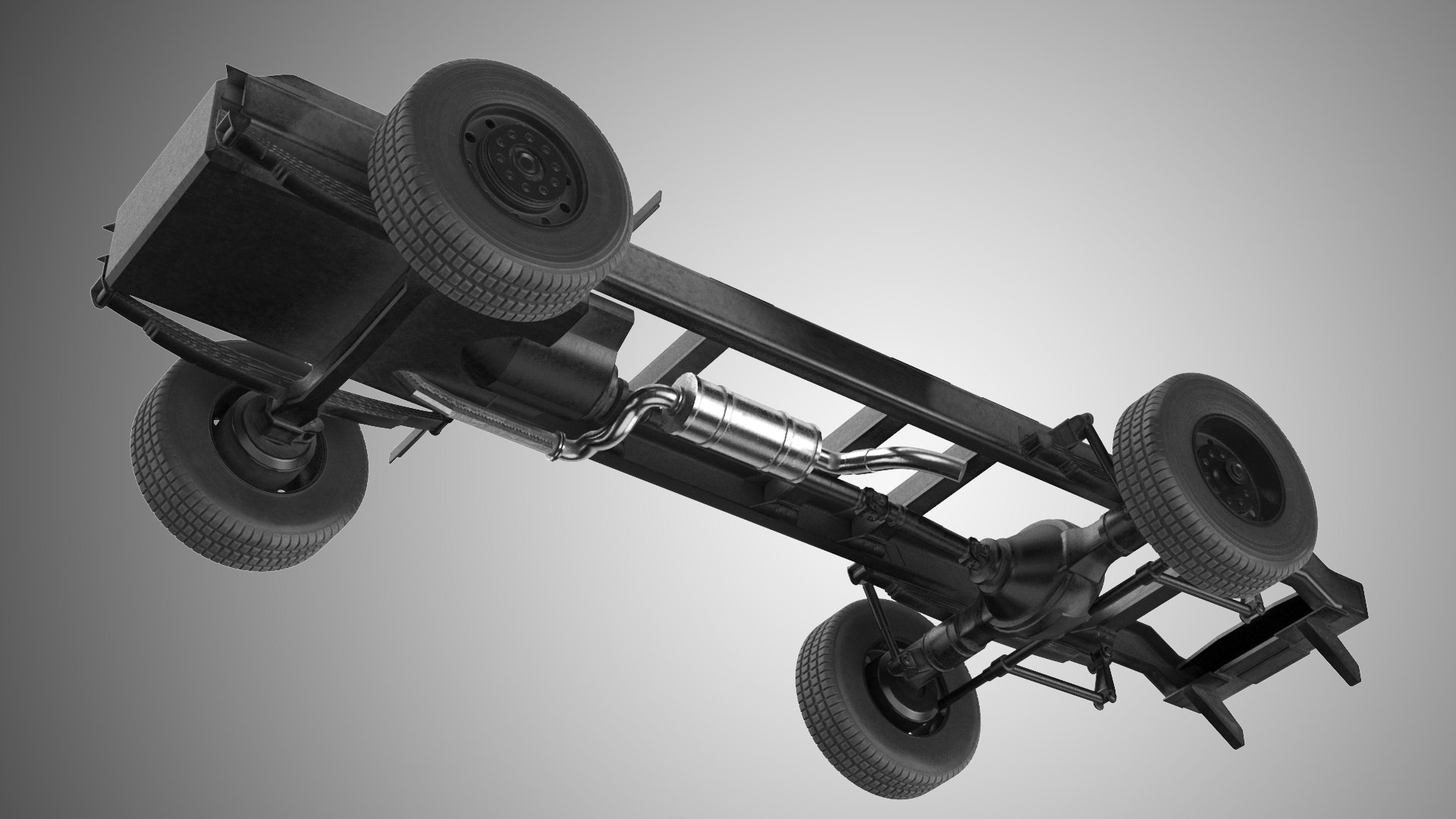 Simple truck frame chassis model - TurboSquid 1435498