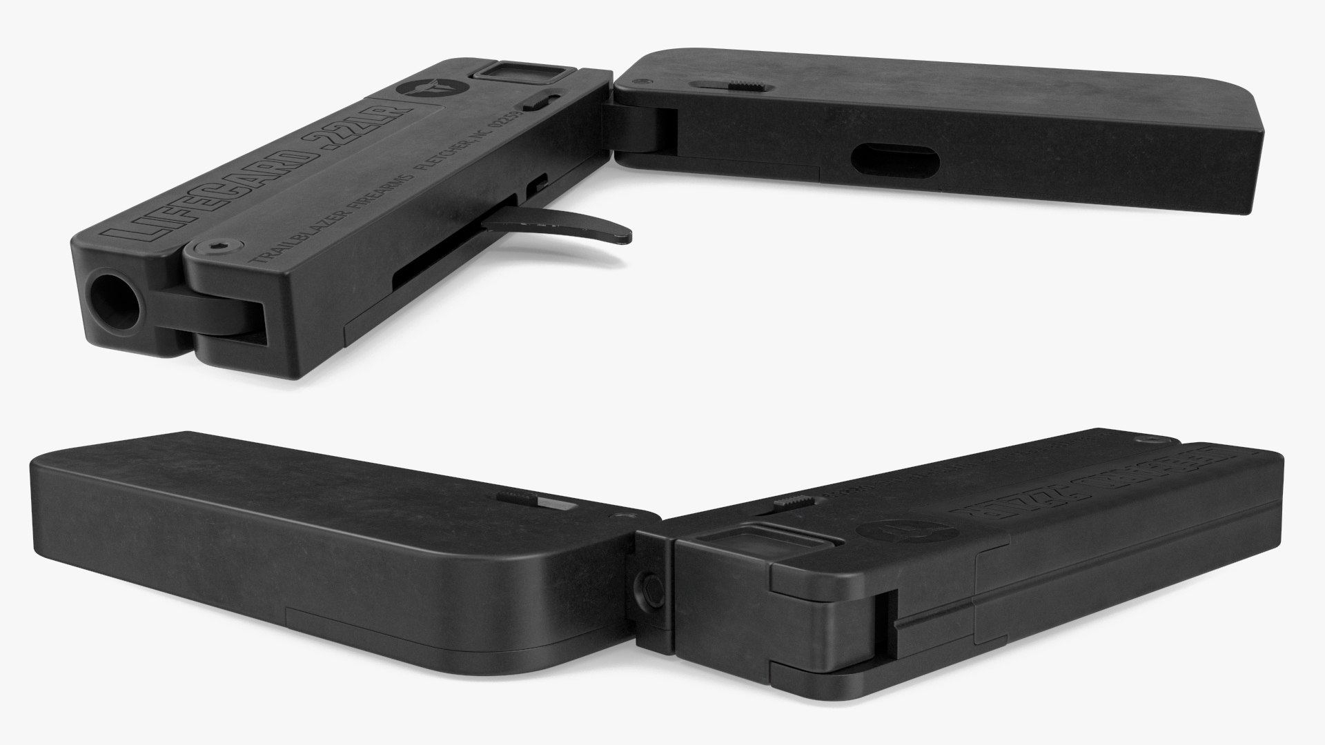 3D Foldable Wallet Pistol Unfolded model - TurboSquid 2168164