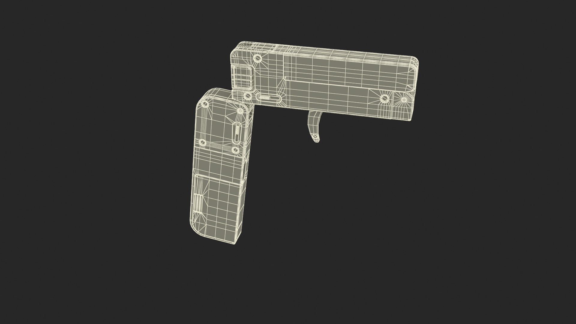 3D Foldable Wallet Pistol Unfolded model - TurboSquid 2168164