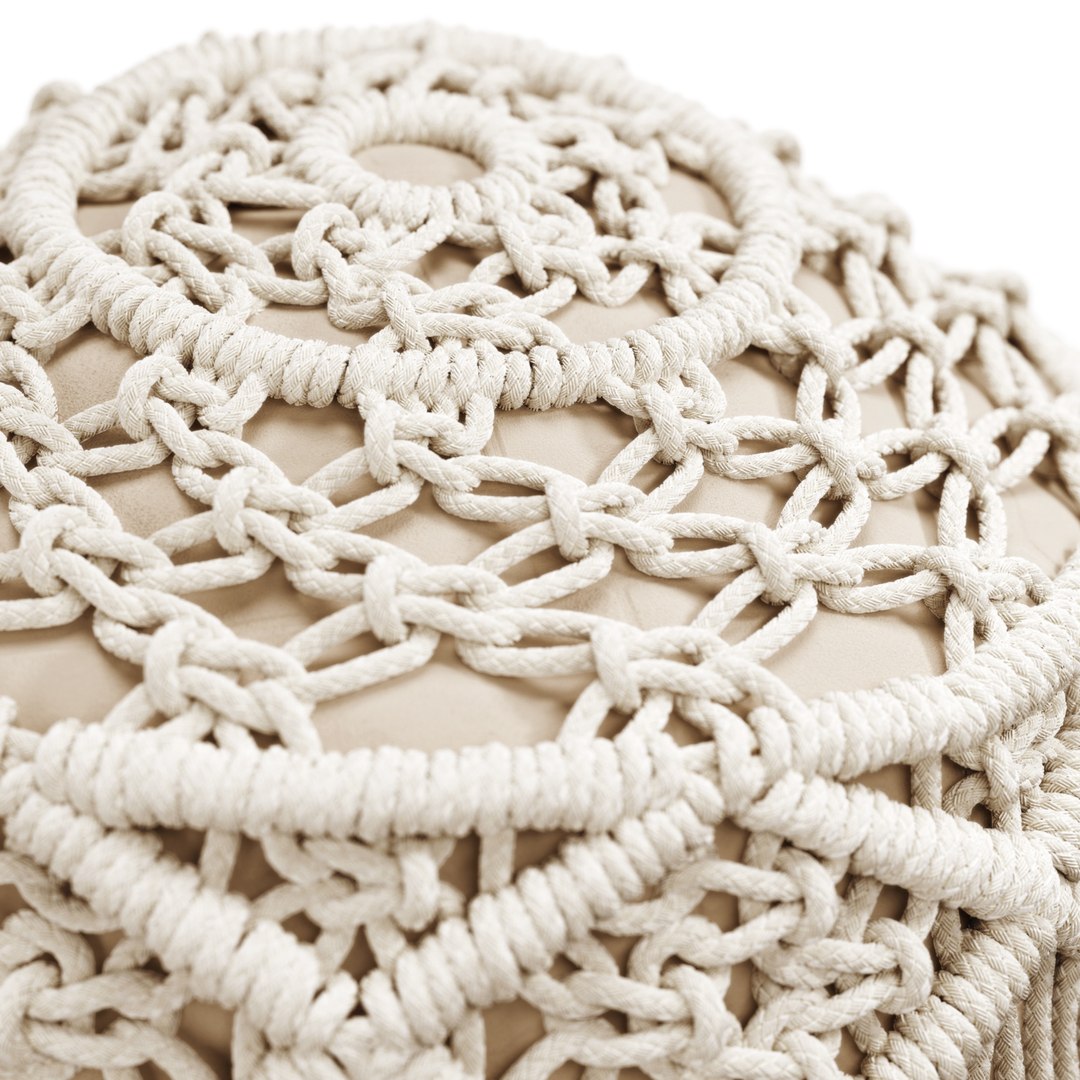 Macrame Pouf Lambi 3D Model - TurboSquid 1952719
