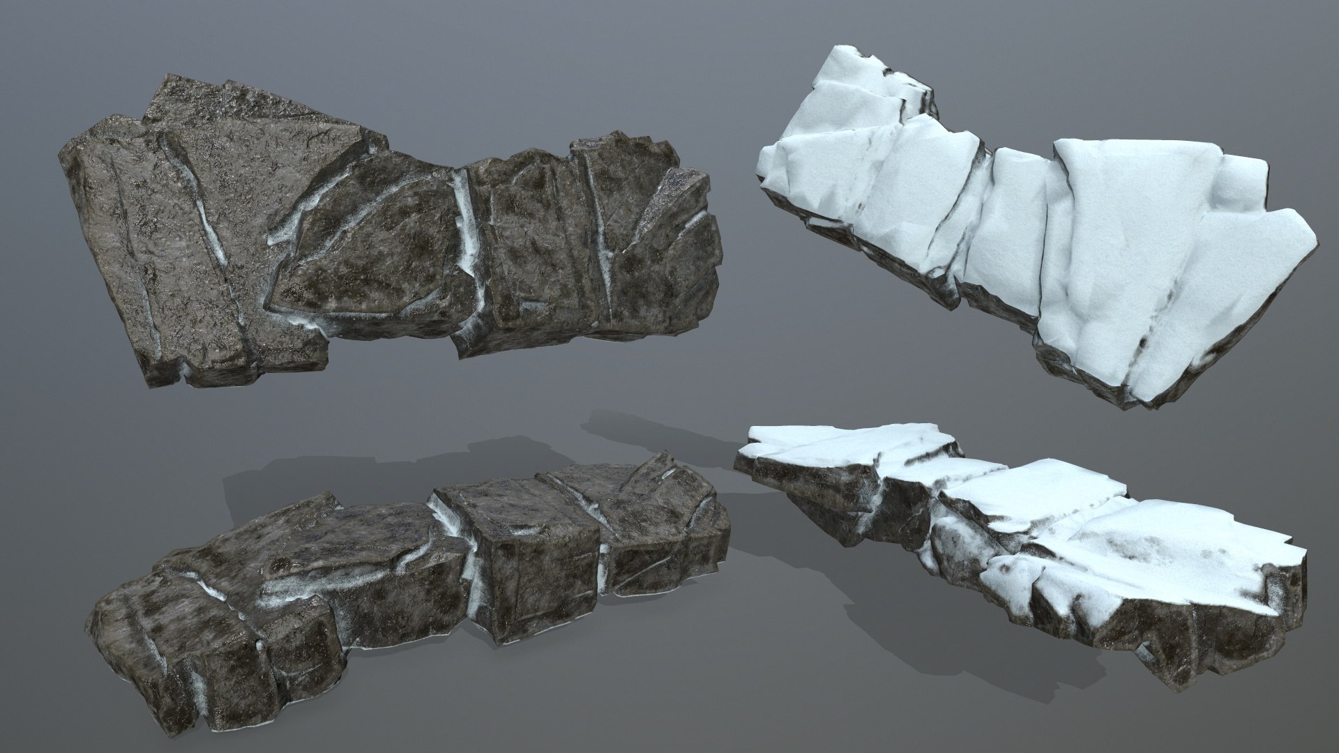Snow Rocks 3D Model - TurboSquid 2107260