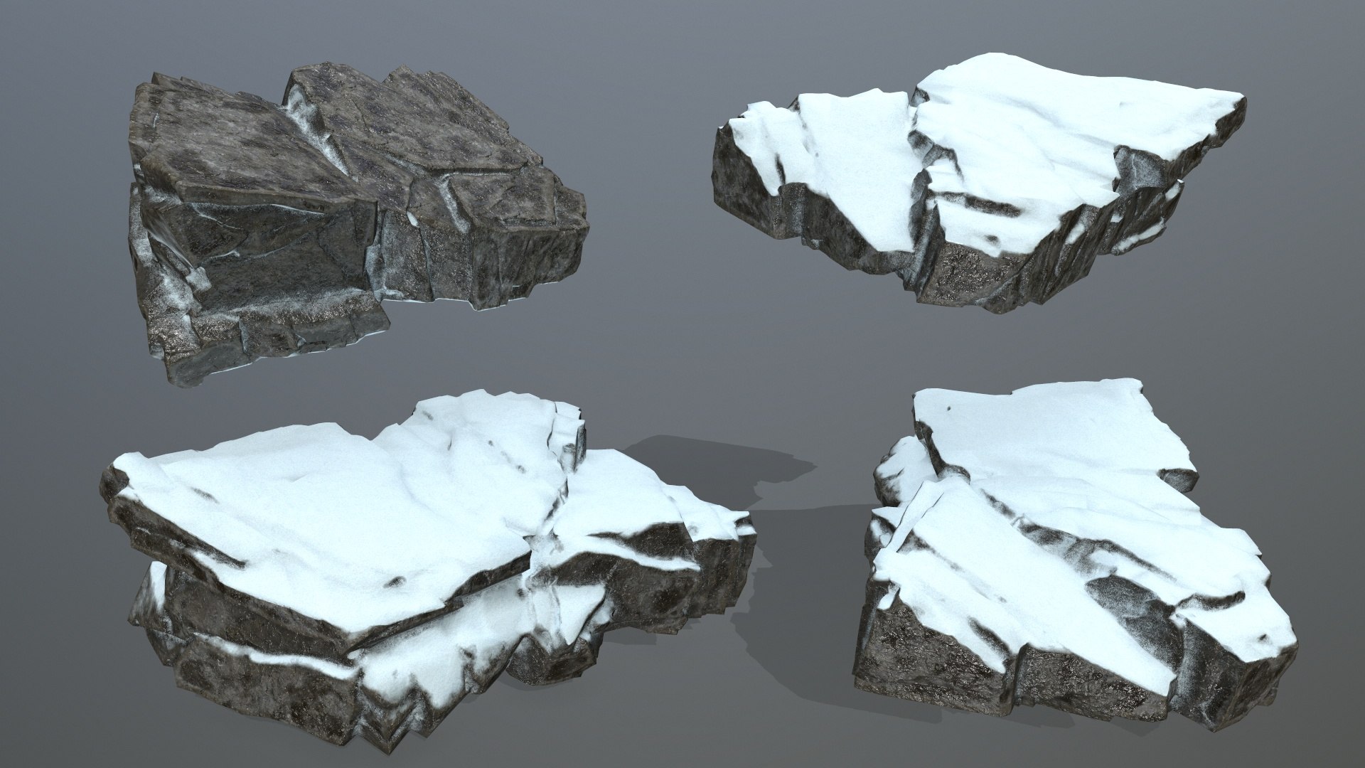 Snow Rocks 3D Model - TurboSquid 2107260