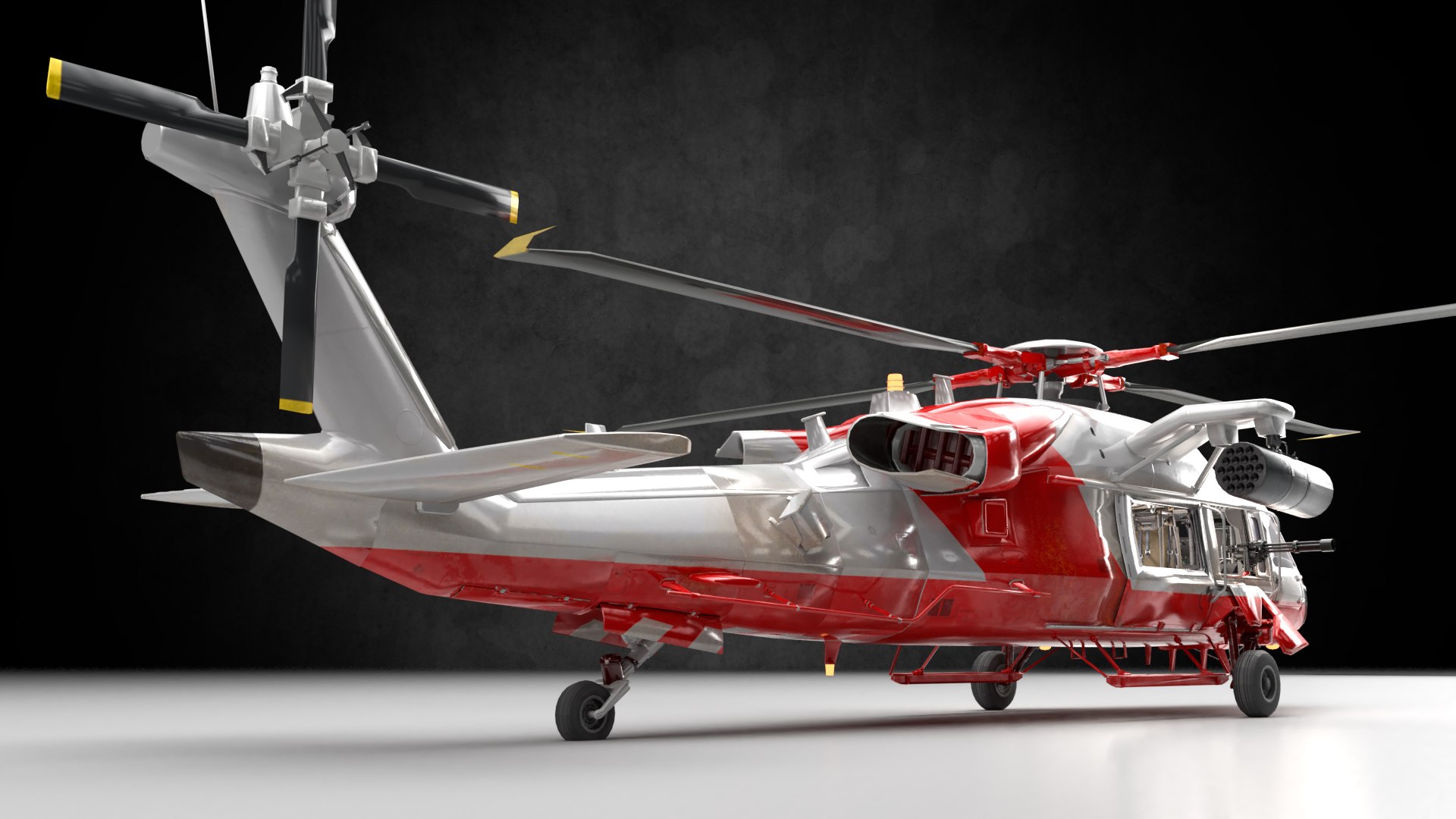 Helicopter Heli Guns 3D Model - TurboSquid 1390044