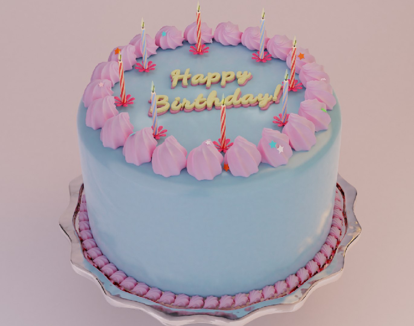 3D Happy Birthday Cake Model - TurboSquid 1767860