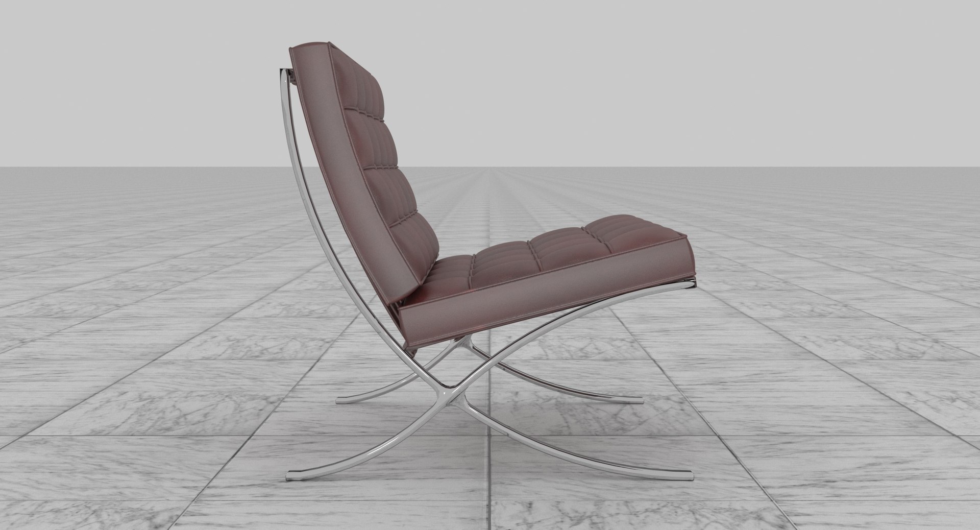 Knoll Red Leather Barcelona Chair 3D Model - TurboSquid 1729359