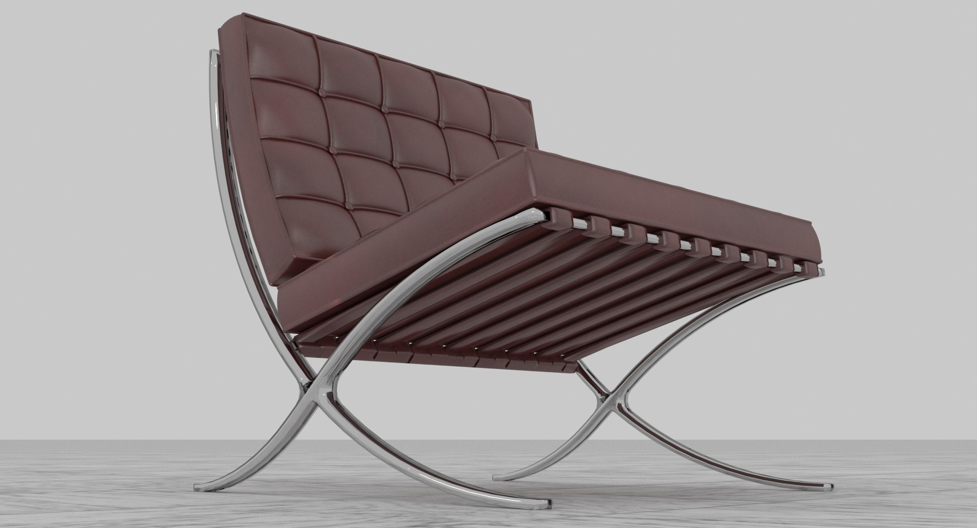 Knoll Red Leather Barcelona Chair 3D Model - TurboSquid 1729359