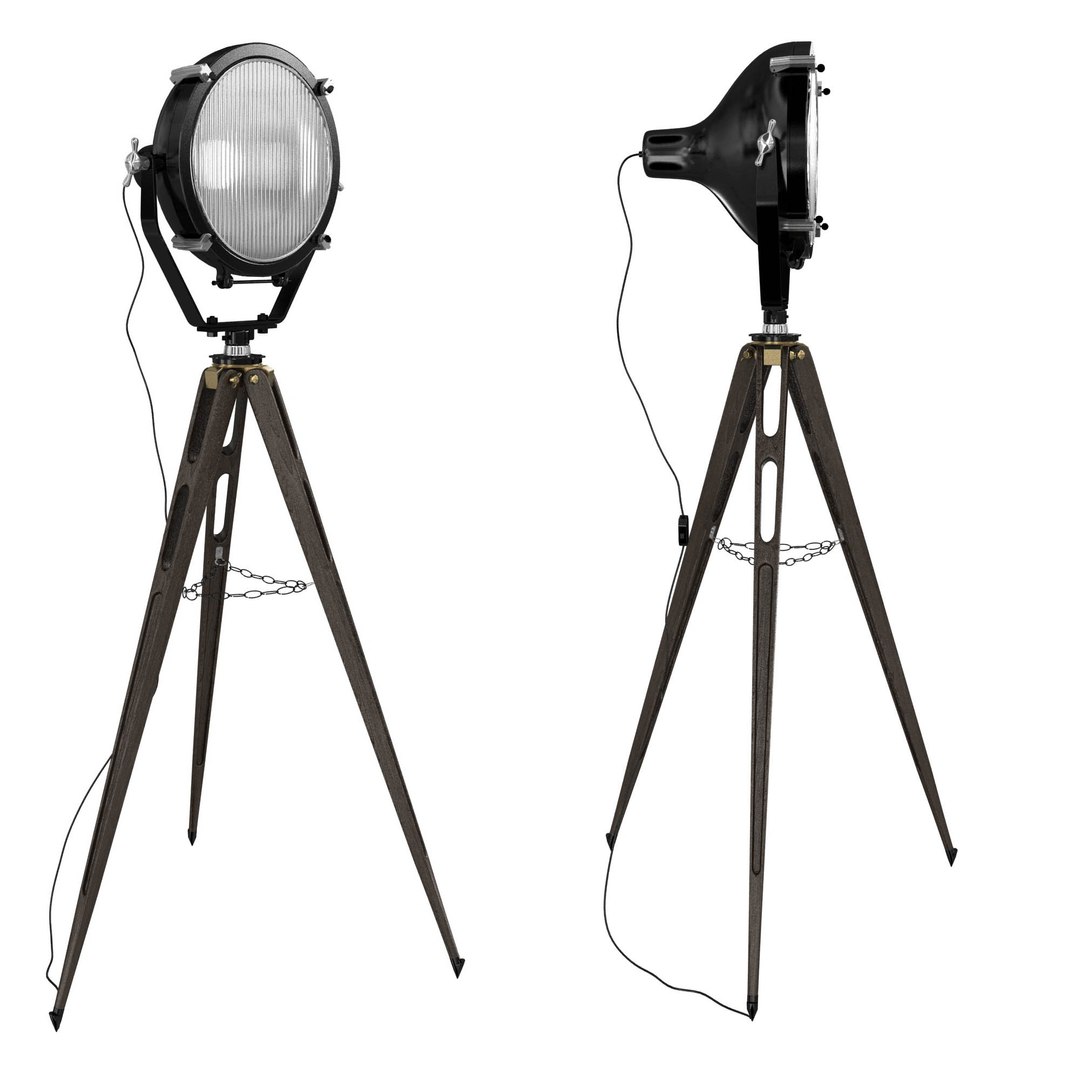 3D Adjustable Stage Light Floor Lamp vintage - TurboSquid 2072546