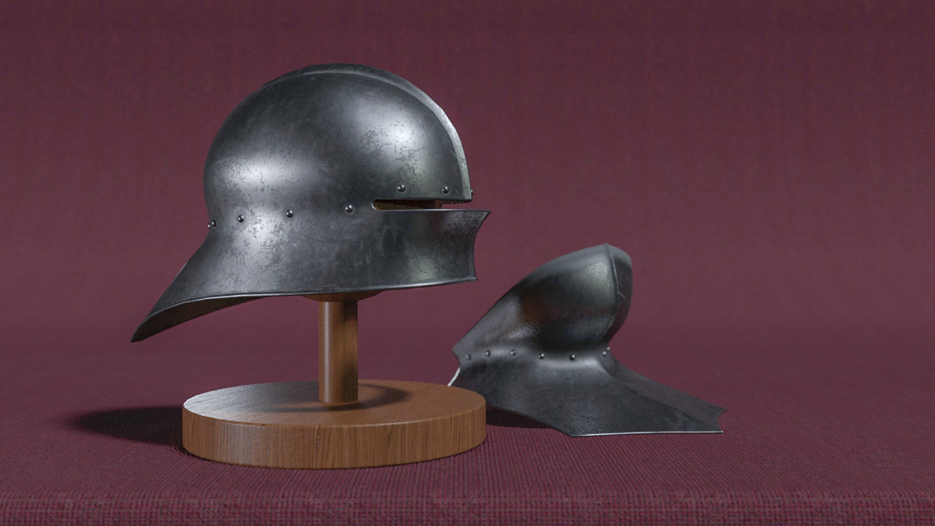 Medieval Helmet Sallet 3D model - TurboSquid 1750873