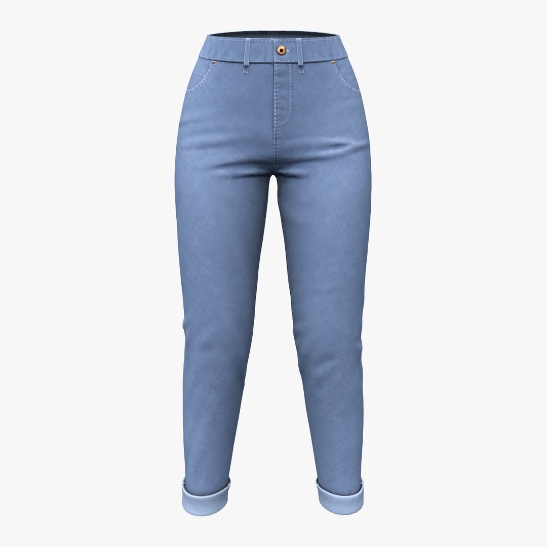 Ladies Boyfriend Jeans Pants 3D - TurboSquid 1959734