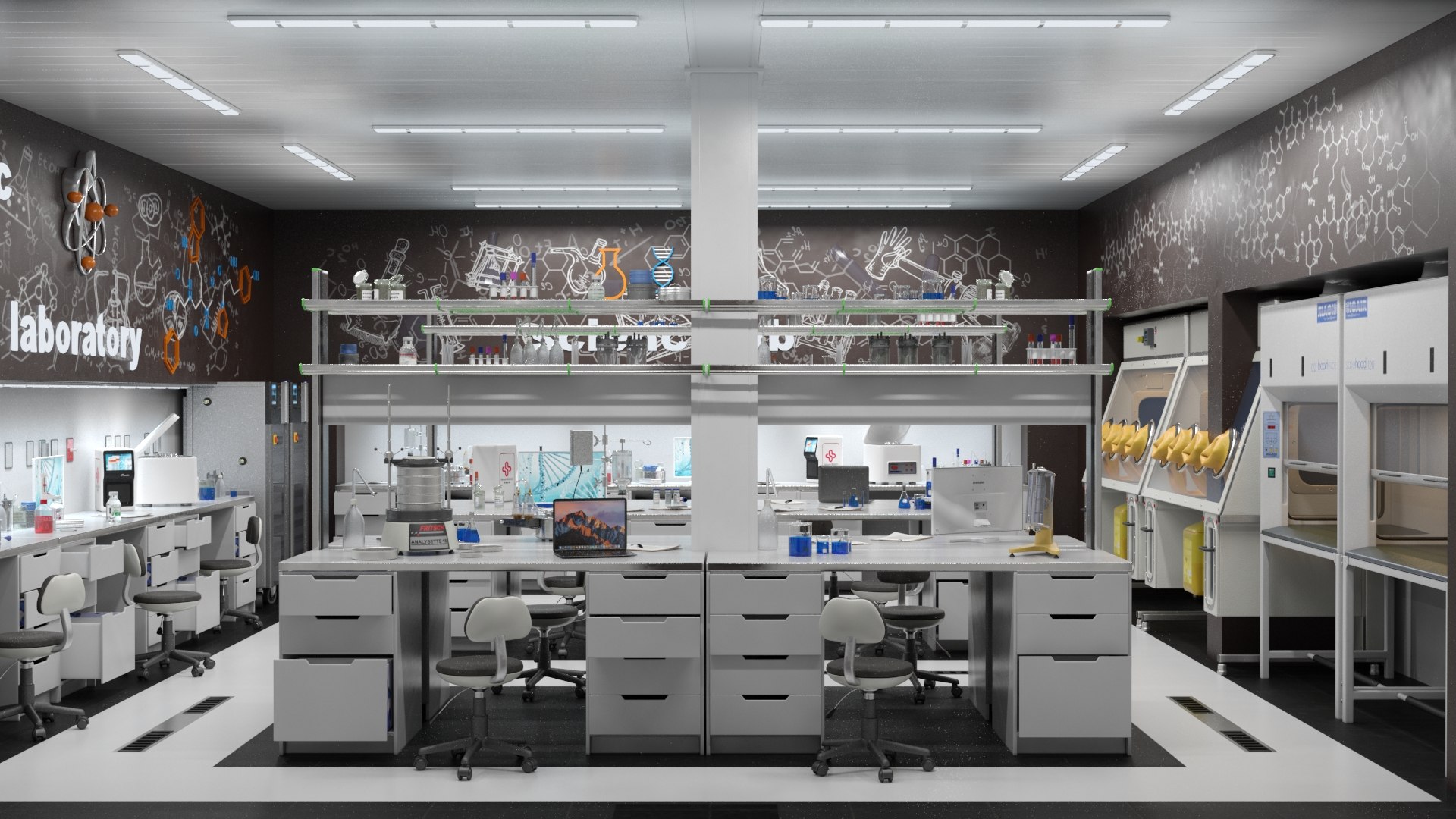 Scientific Chemistry Laboratory 3D Model - TurboSquid 2282924