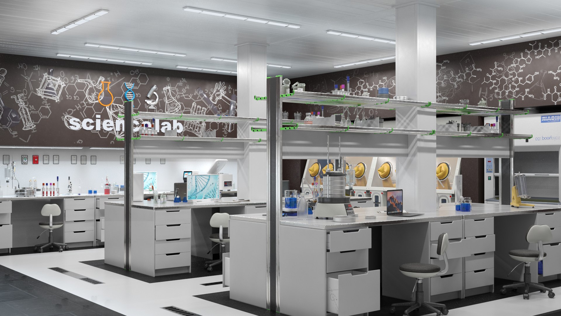 Scientific Chemistry Laboratory 3D Model - TurboSquid 2282924