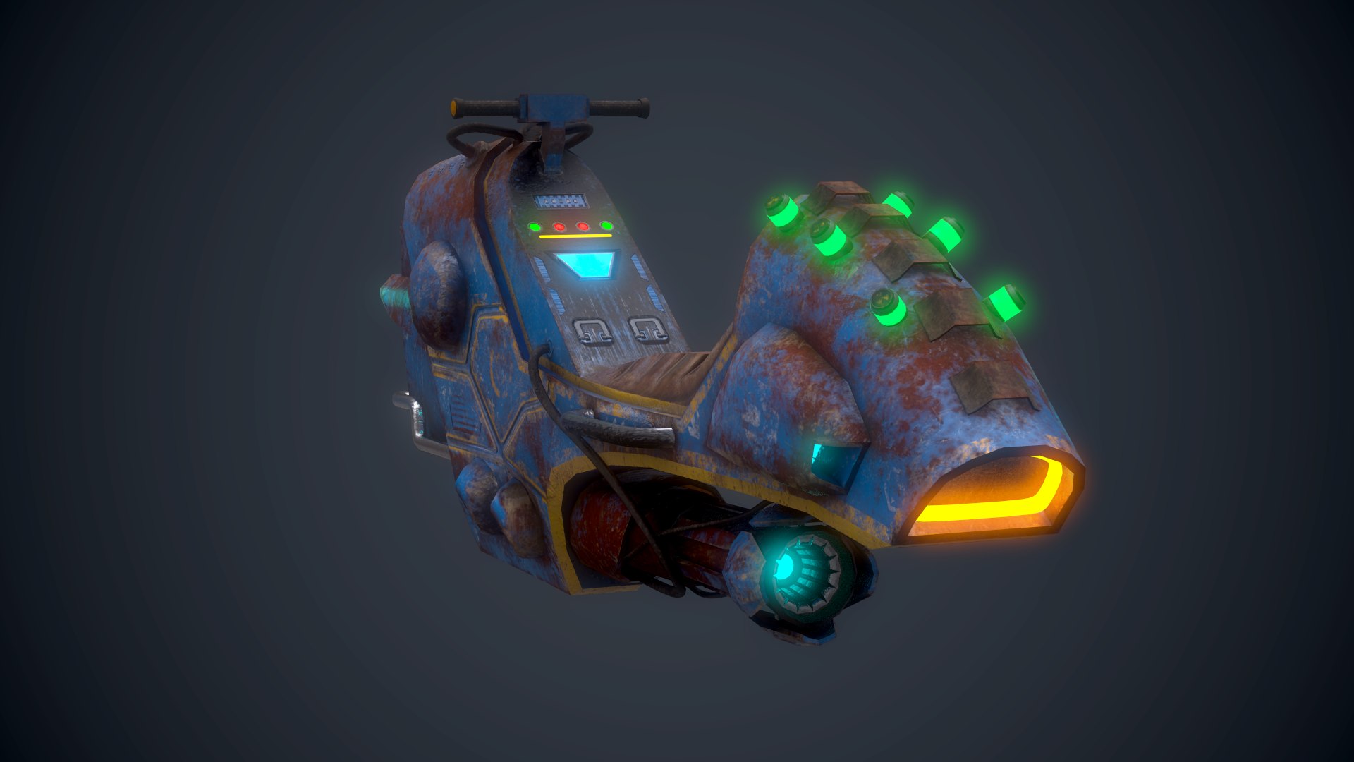 3D Sci-fi Flying Motorcycle - TurboSquid 1441983