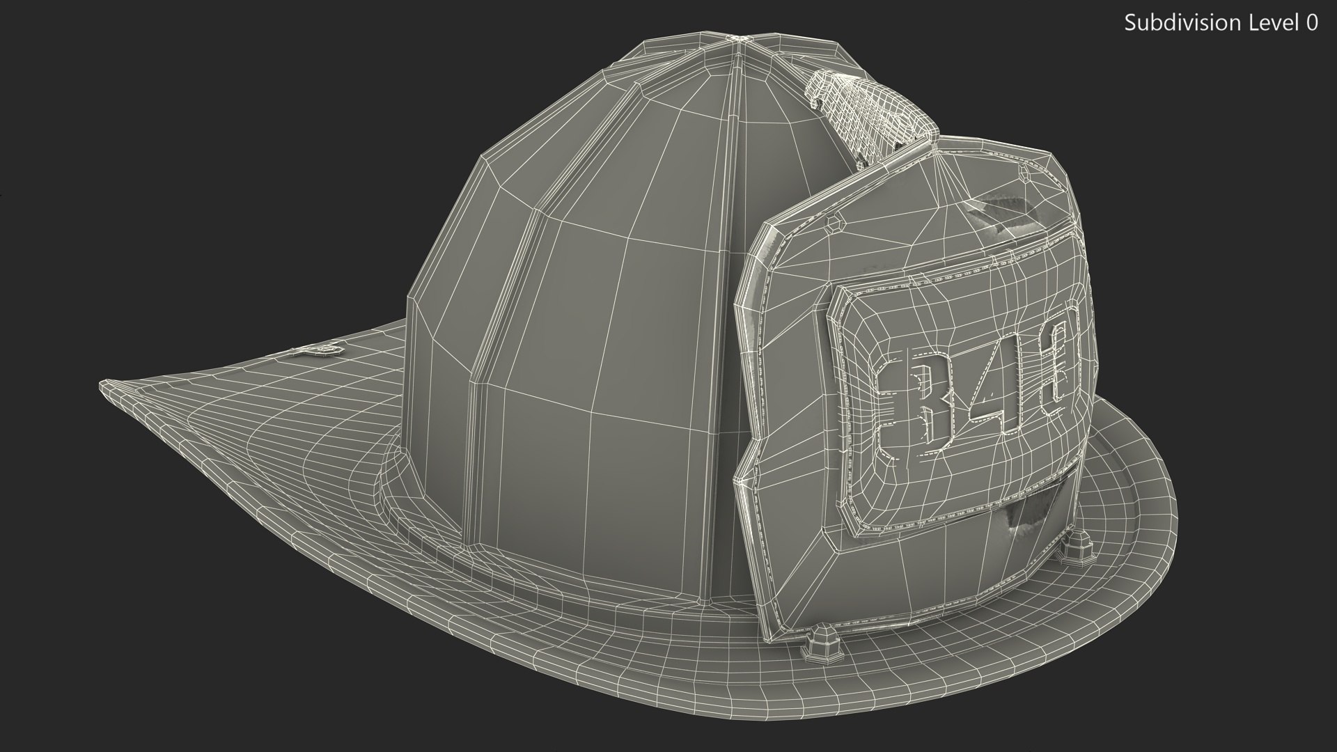 3D Model Firefighter Helmet With Number 343 - TurboSquid 2267780