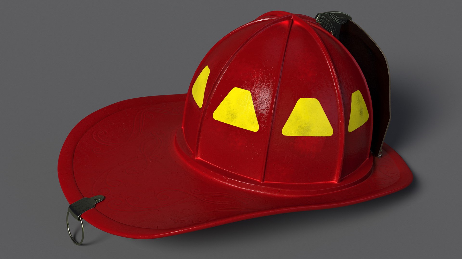3D Model Firefighter Helmet With Number 343 - TurboSquid 2267780