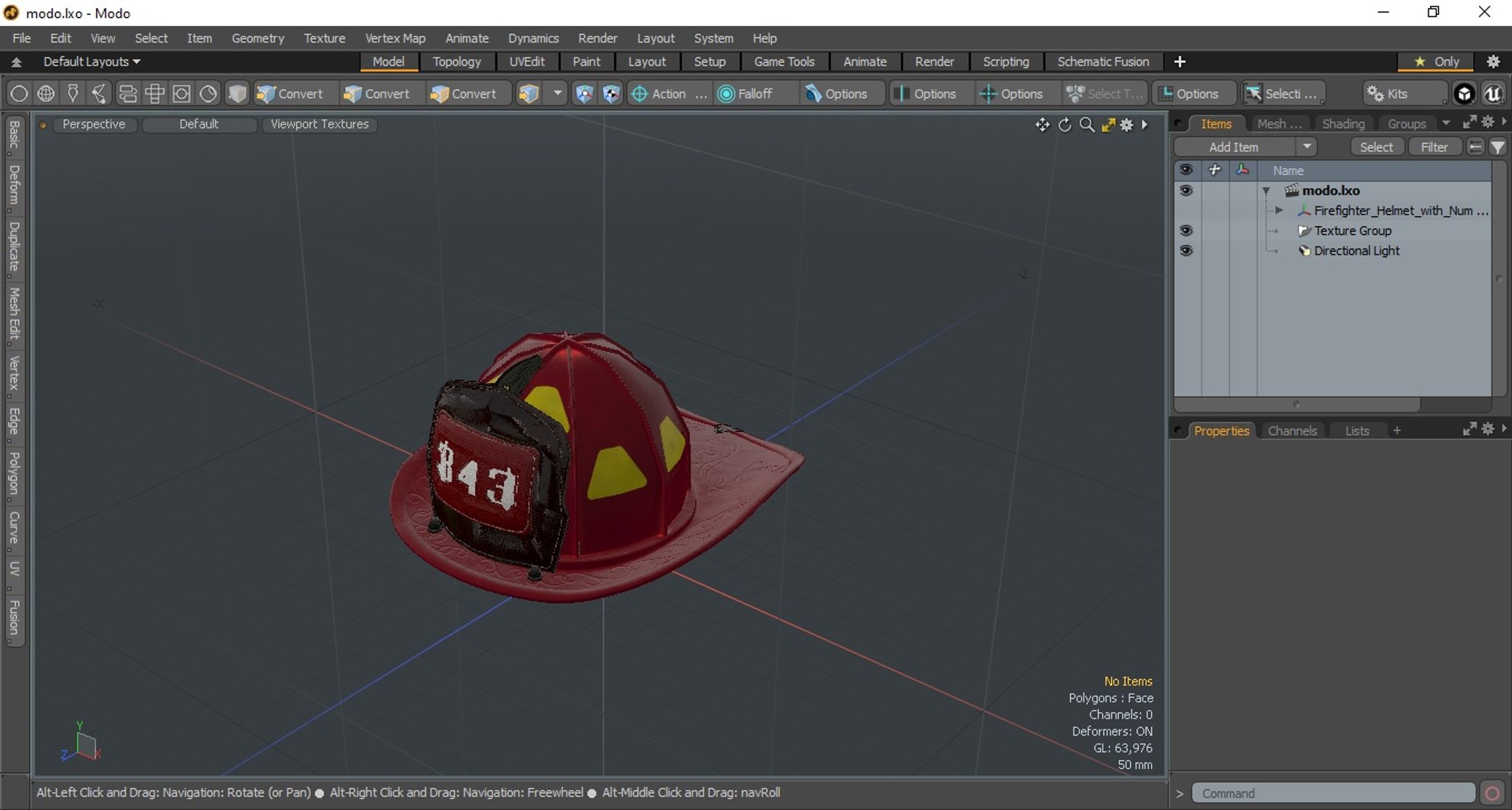 3D Model Firefighter Helmet With Number 343 - TurboSquid 2267780