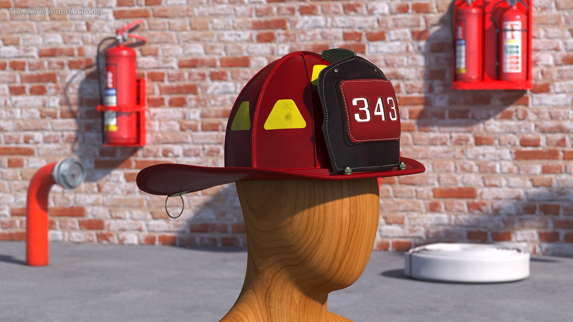 3D Model Firefighter Helmet With Number 343 - TurboSquid 2267780
