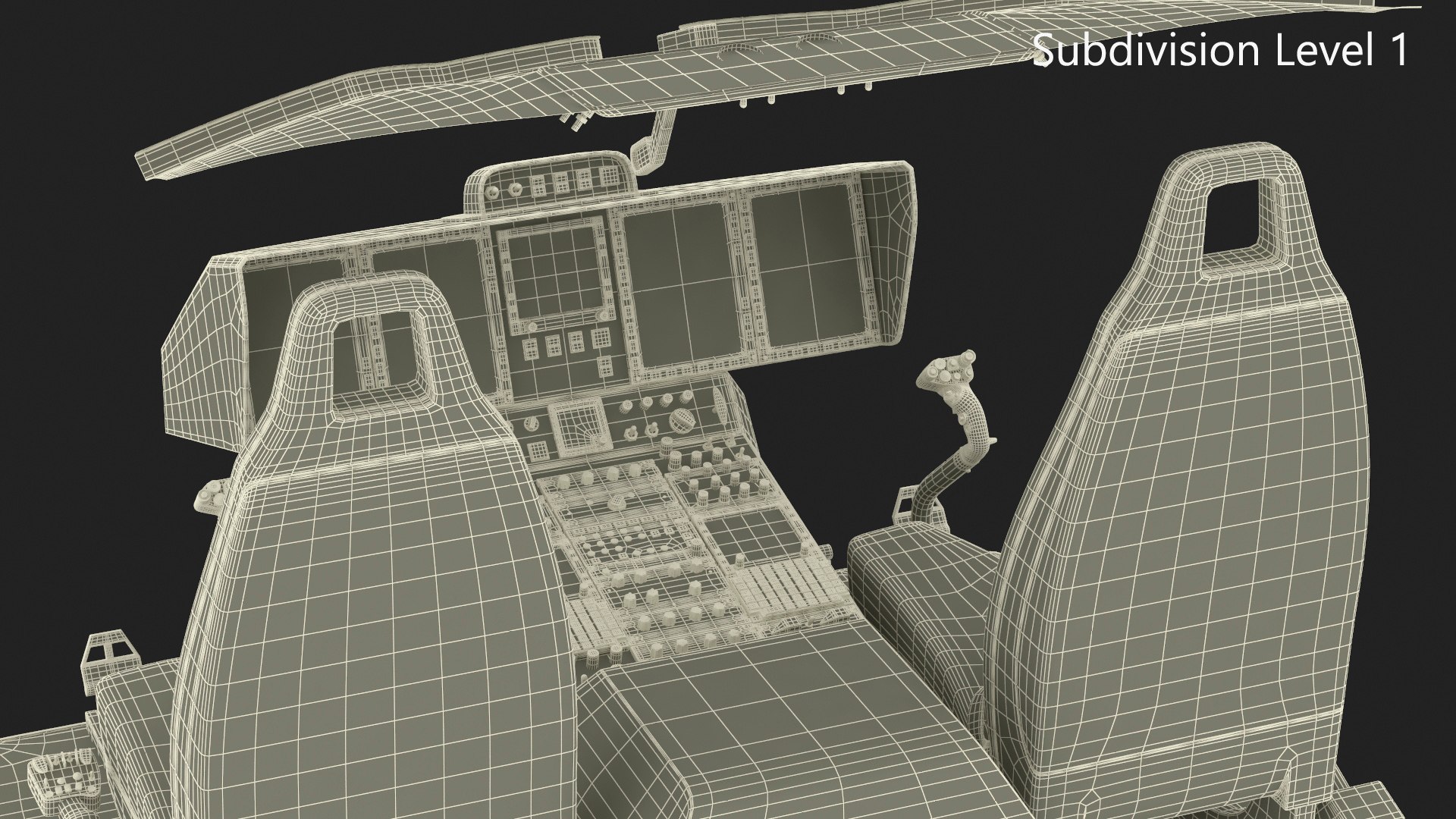 3D Model Utility Helicopter Cockpit - TurboSquid 2310216