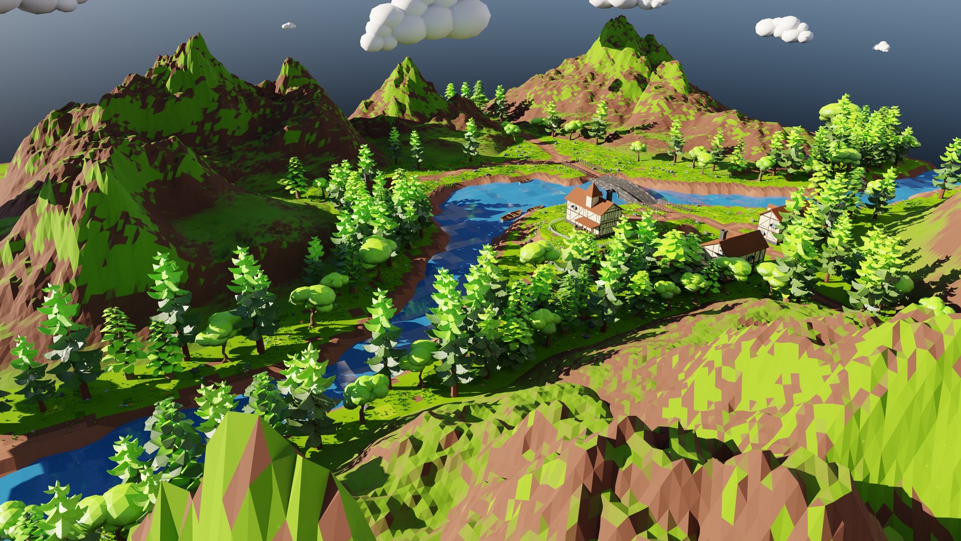 3D Isometric Small Town 3D Model - TurboSquid 2096934