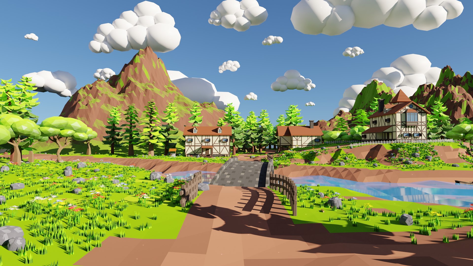 3D Isometric Small Town 3D Model - TurboSquid 2096934