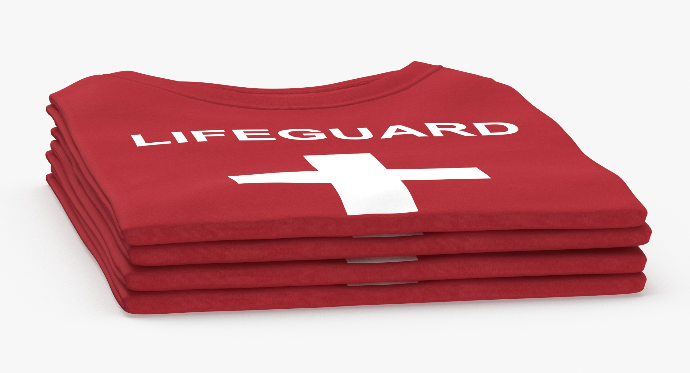 Female Crew Neck Folded Stacked Red Lifeguard 01 3D model - TurboSquid ...