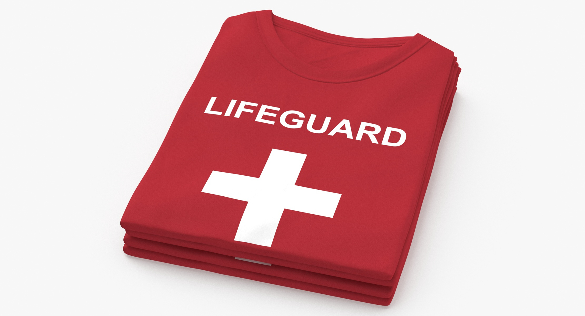 Female Crew Neck Folded Stacked Red Lifeguard 01 3D model - TurboSquid ...